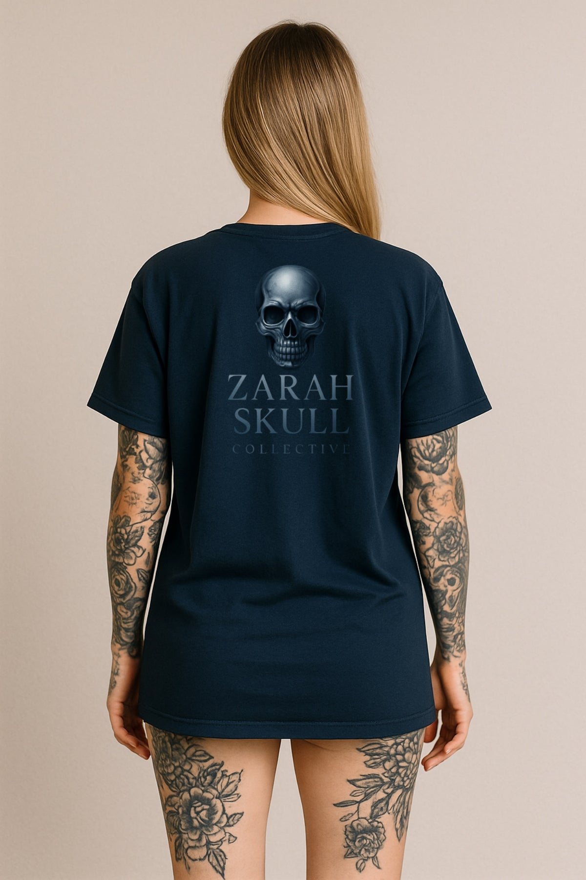 ZarahSkull Oversize Shirt Navy "ZS Collective" – Zarah Skull